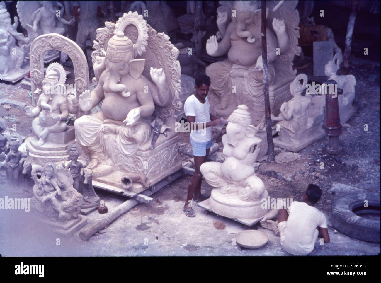 Ganpati Festival, Several Idols being made at a factory in Mumbai ...