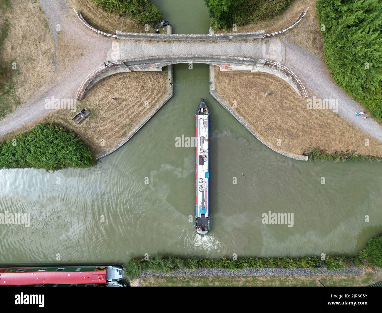 A top view of barges in the harbour in Trowbridge, Wiltshire Stock ...