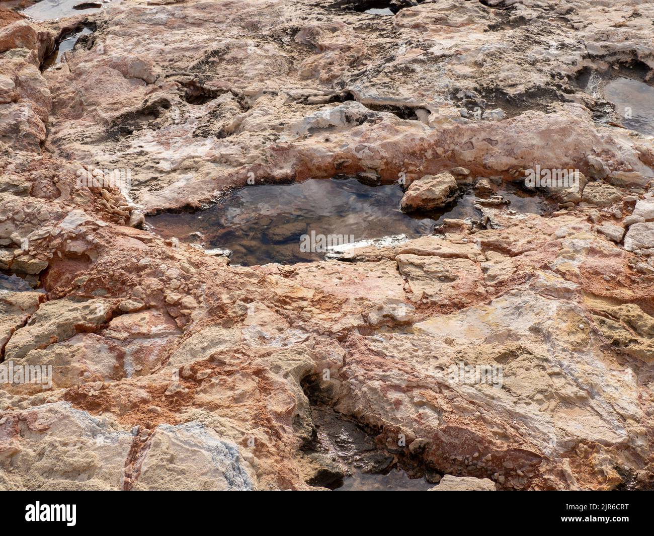 sea rock on the beach of the mediterranean sea in the balearic islands ...