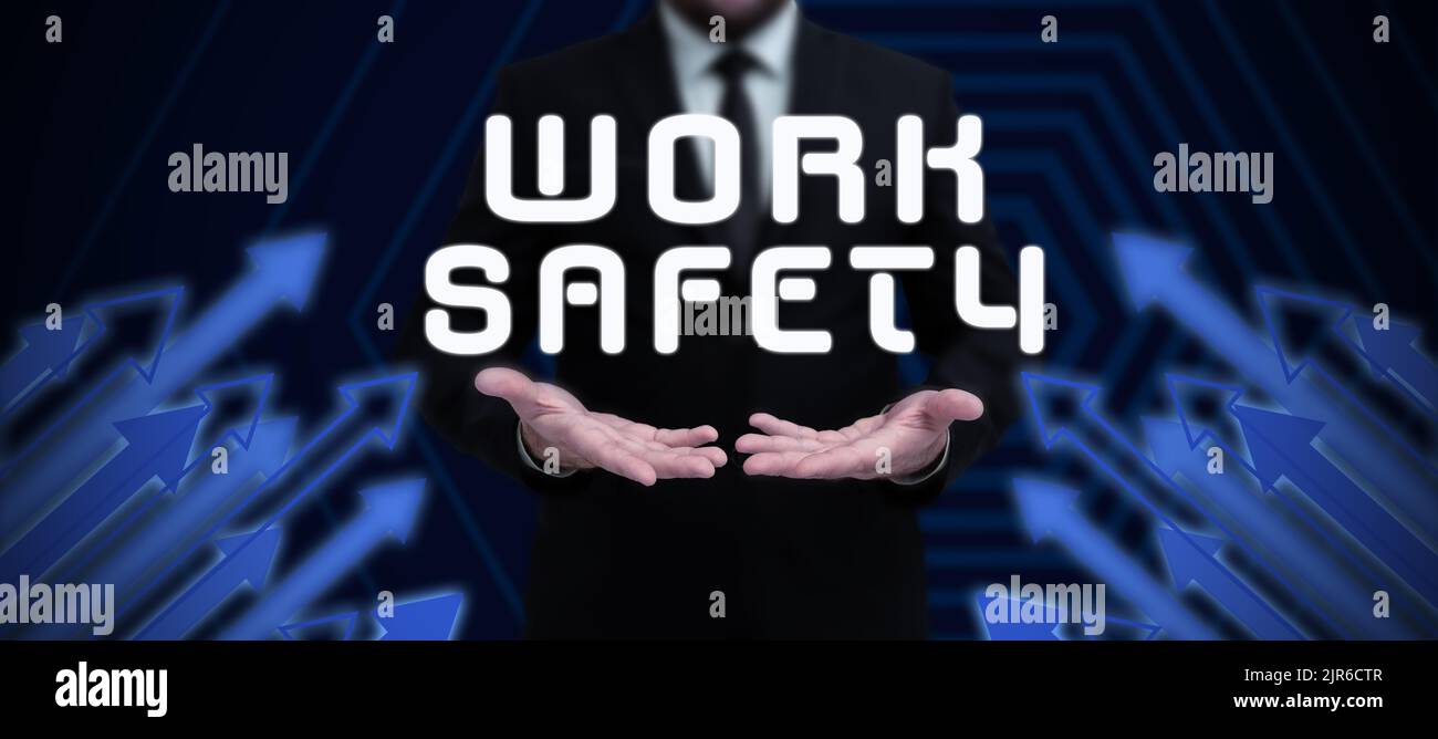 Text showing inspiration Work Safety. Business idea Policies and ...