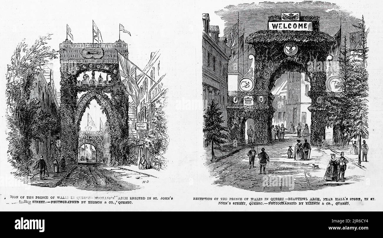 Reception of the Prince of Wales in Quebec - Mechanics arch erected in ...