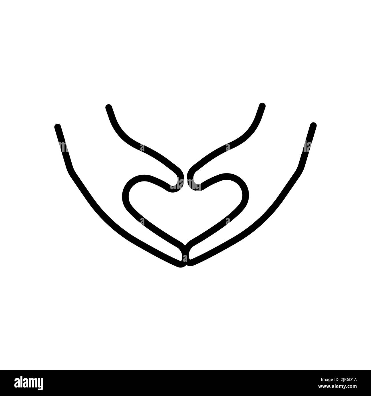 Hand icon with heart gesture. icon related to affection, love, charity ...