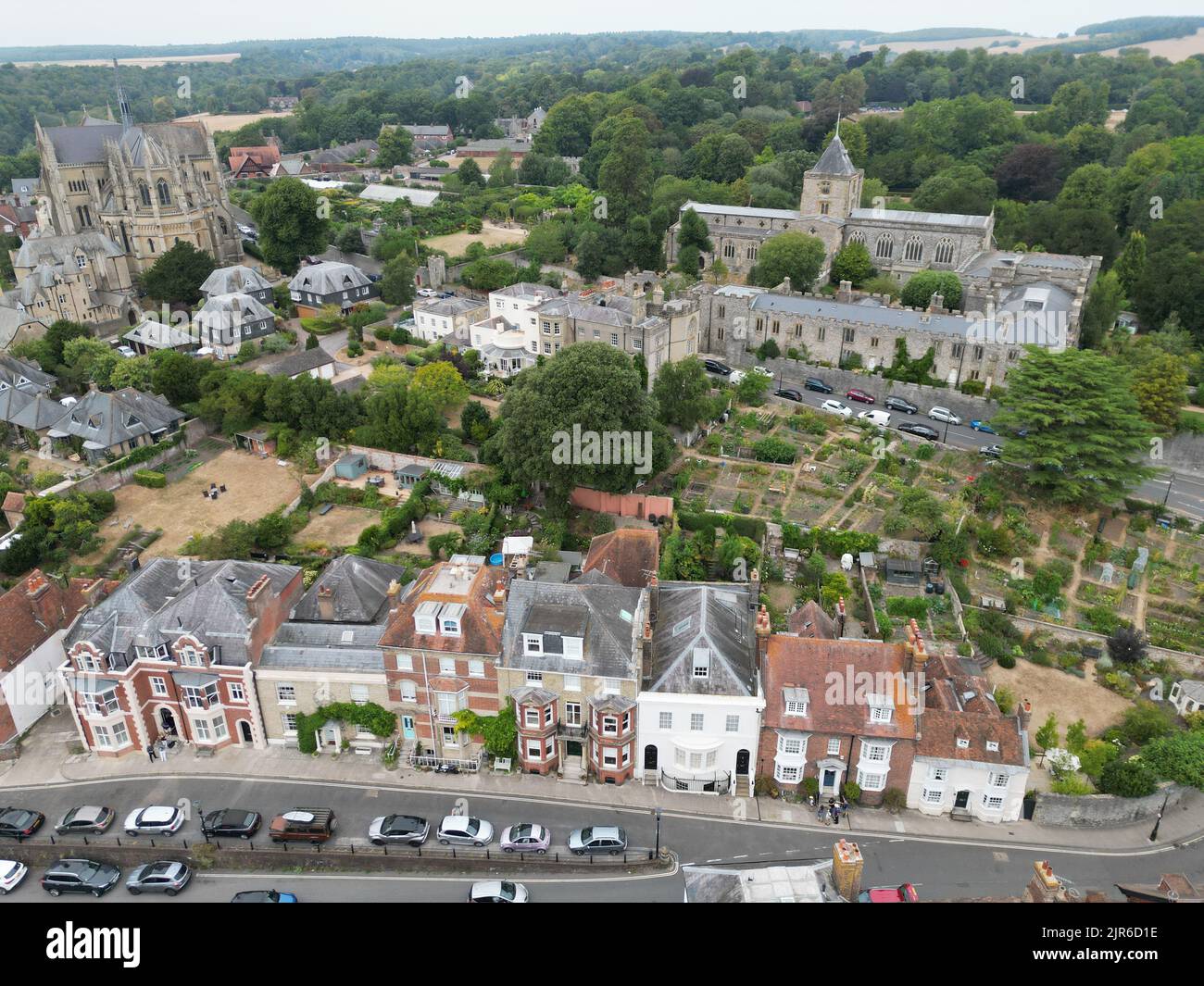 Arundel town West Sussex, England drone aerial vie Stock Photo - Alamy