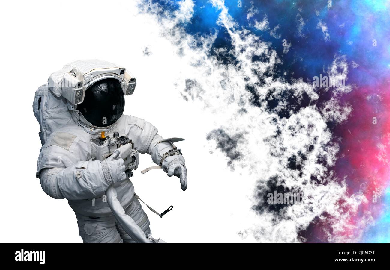 High resolution astronaut isolated on white background. Space style ...