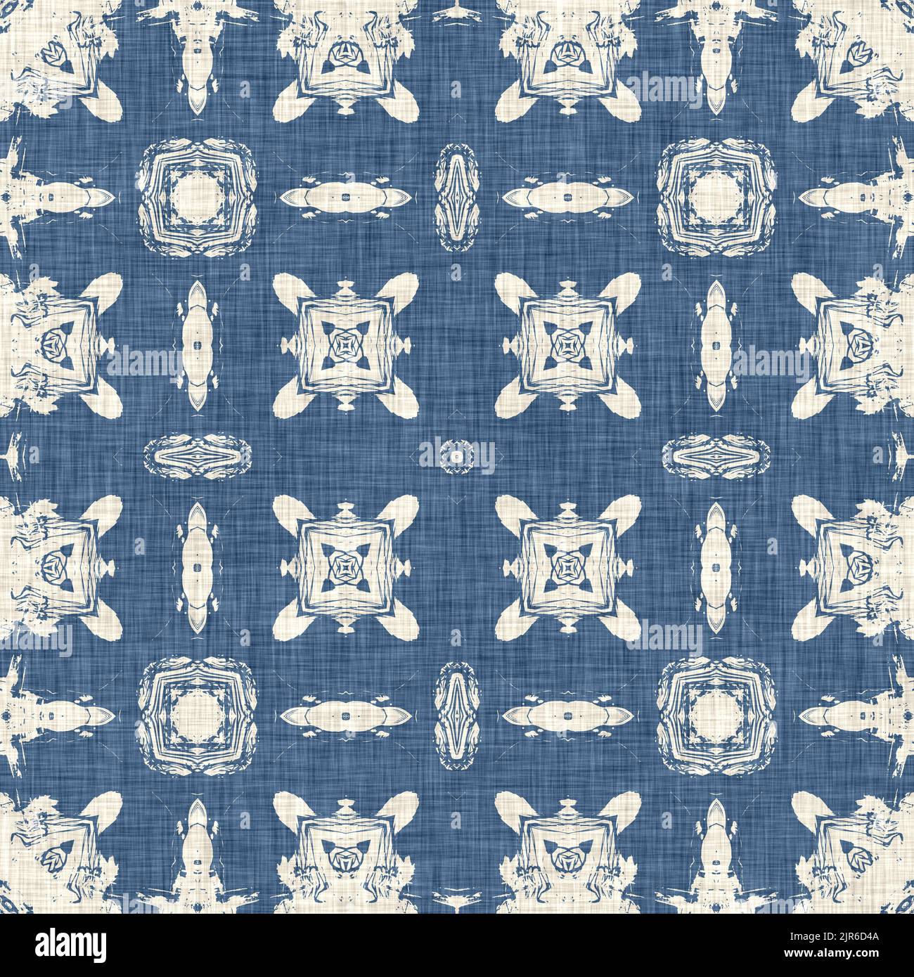 French blue quilt printed fabric pattern for shabby chic home decor ...
