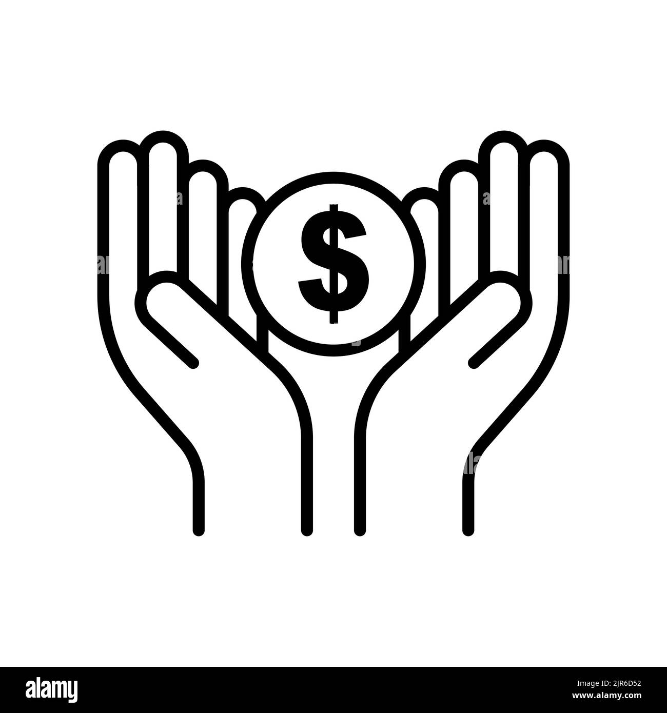 Hand icon with dollar. icon related to charity, International day of ...