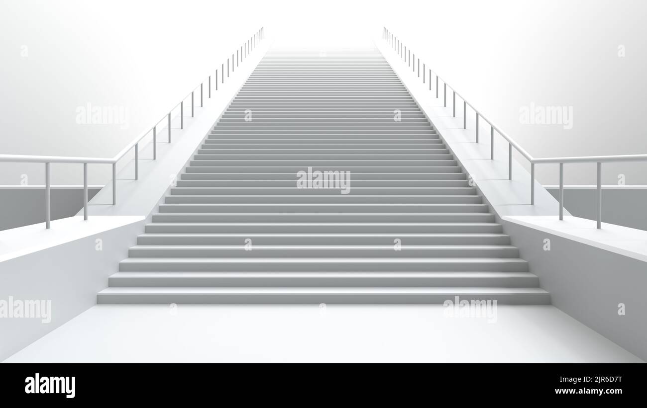 Clean white background stairs up Stock Photo - Alamy