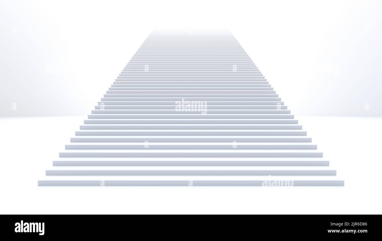 White background, steps of stairs leading up to heaven Stock Photo - Alamy