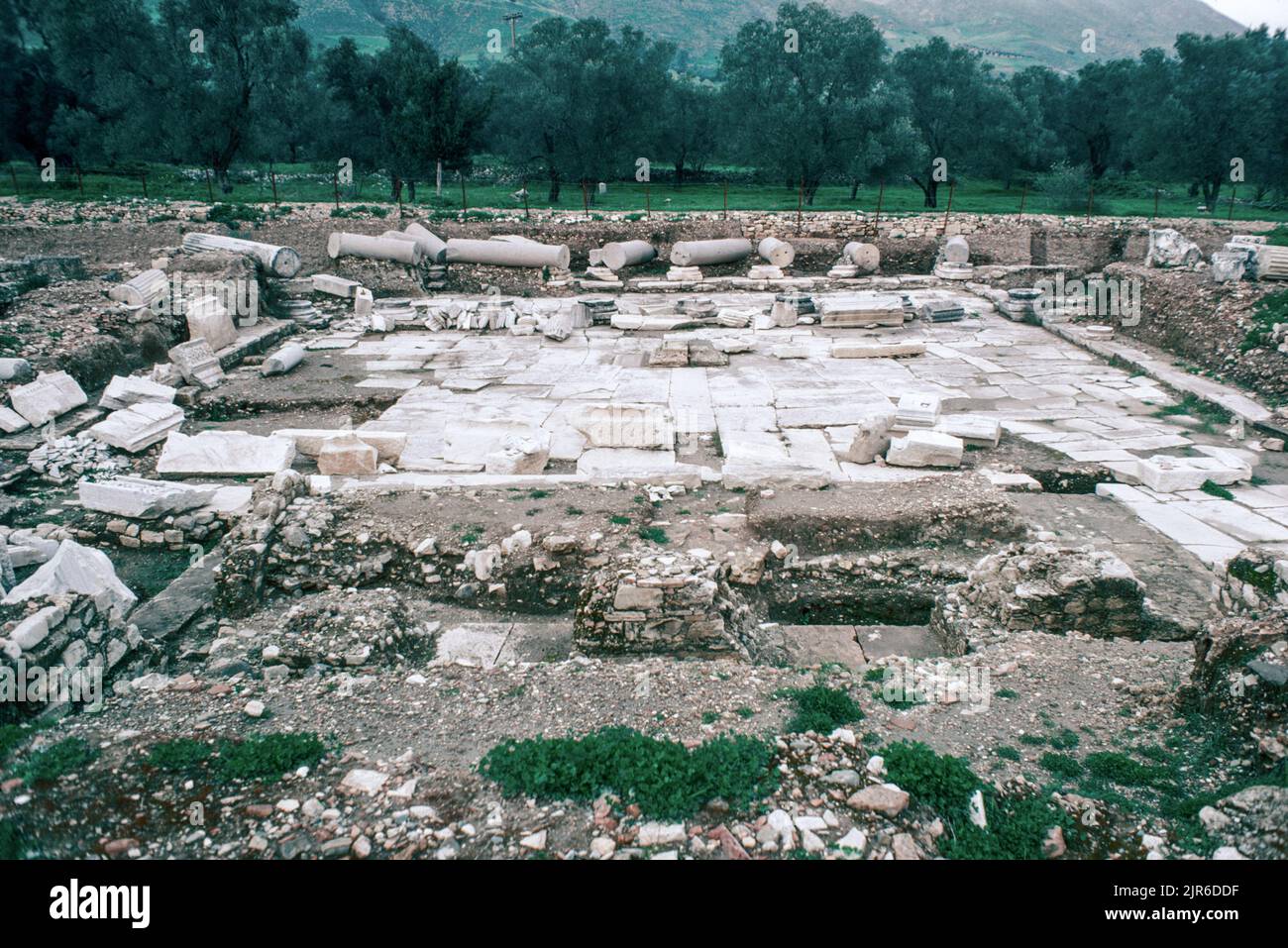 Nymphaeum in archeological site Gortys (Gortyn), former Roman capital ...