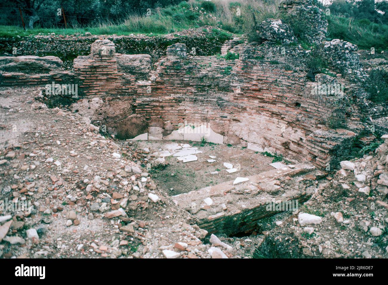 Nyphaeum hot baths in archeological site Gortys (Gortyn), former Roman ...