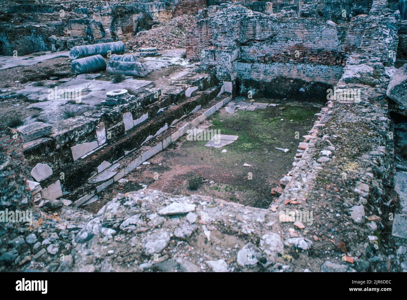 Nyphaeum cold baths in archeological site Gortys (Gortyn), former Roman ...