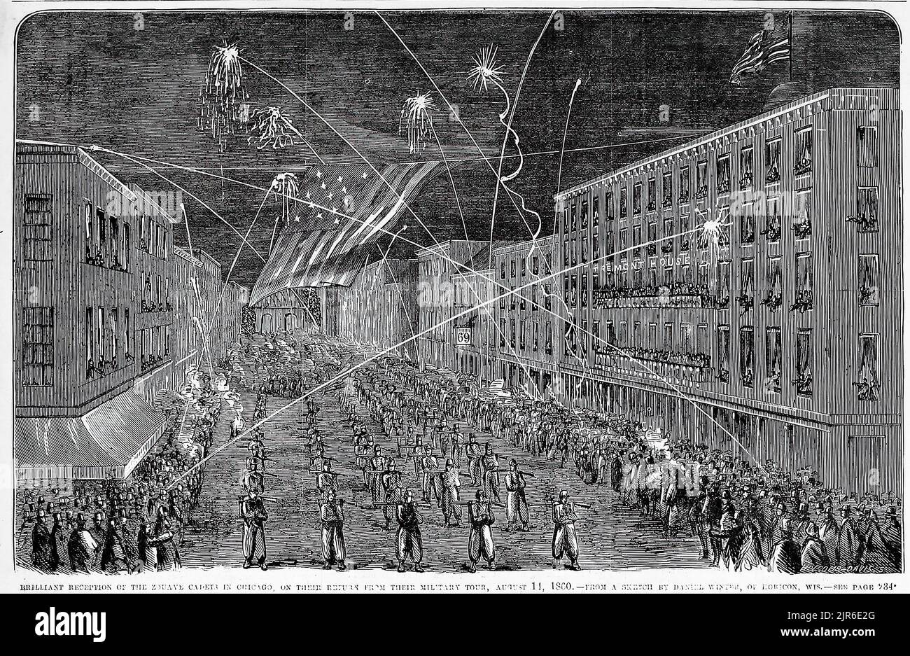 Brilliant reception of the Zouave Cadets in Chicago, Illinois, on their ...