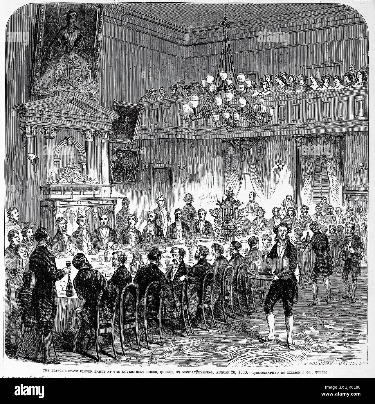 The Prince's state dinner party at the Government House, Quebec, August ...