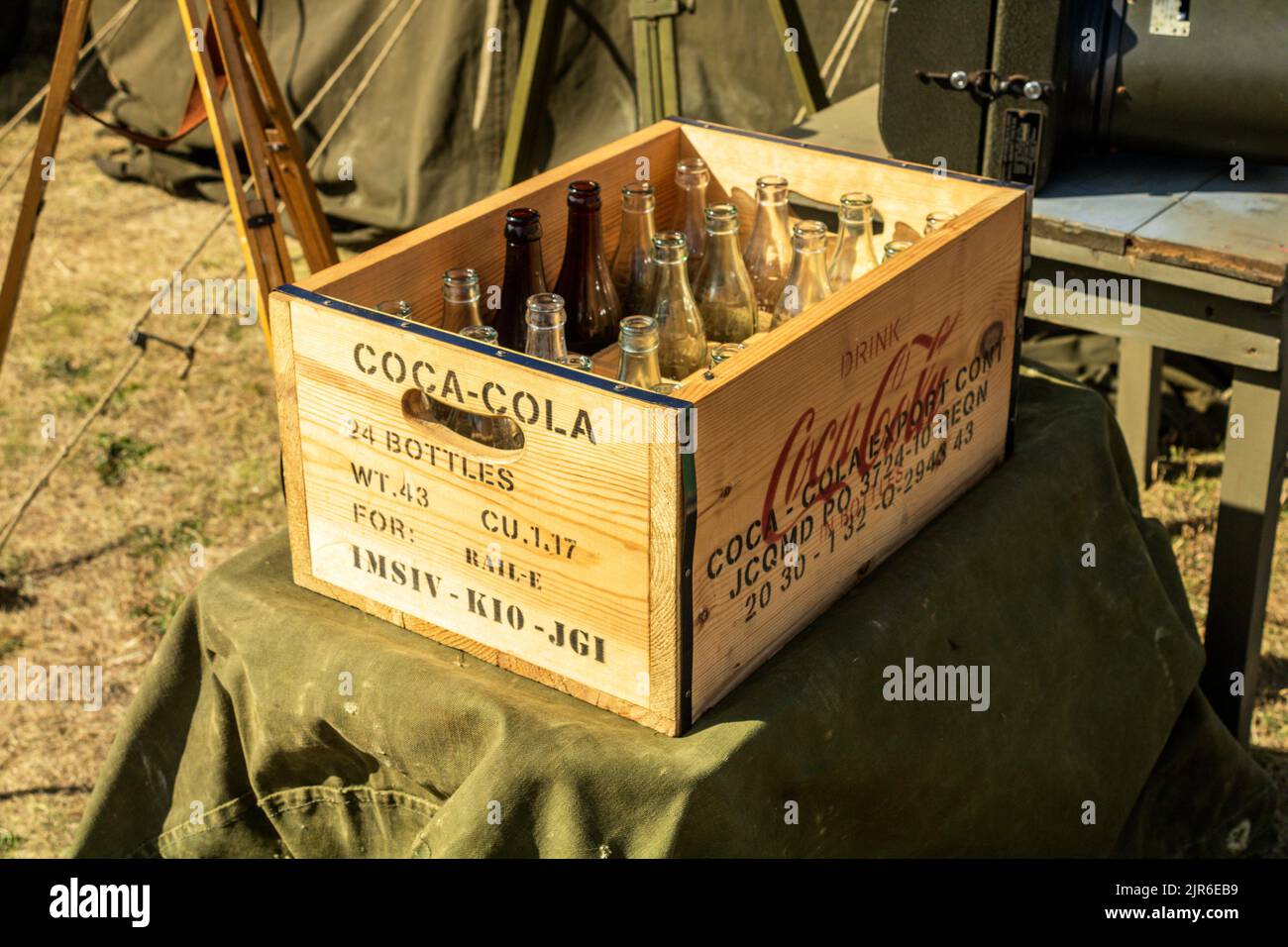 Coca-Cola case. Lytham 1940's Weekend 2022 Stock Photo - Alamy