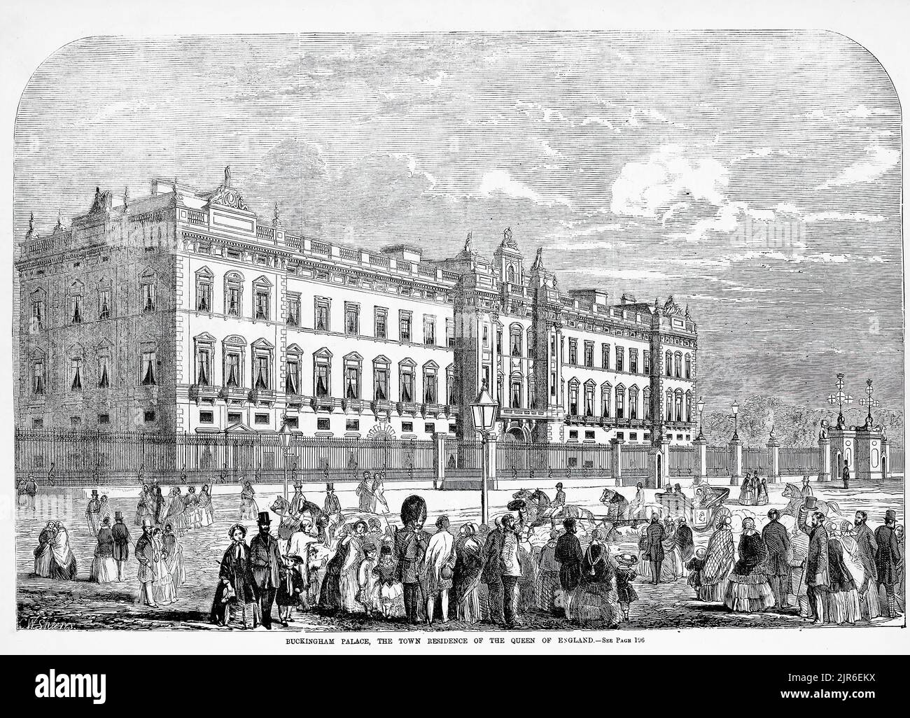 Buckingham Palace, London, England, the town residence of the Queen of ...