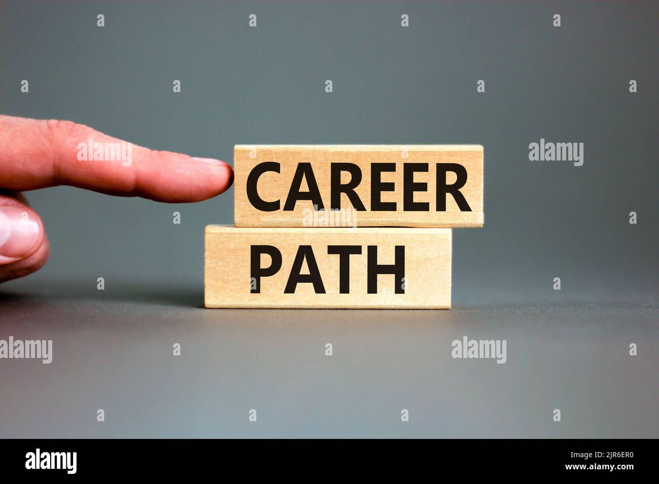 Career path symbol. Concept words Career path on wooden blocks on a ...