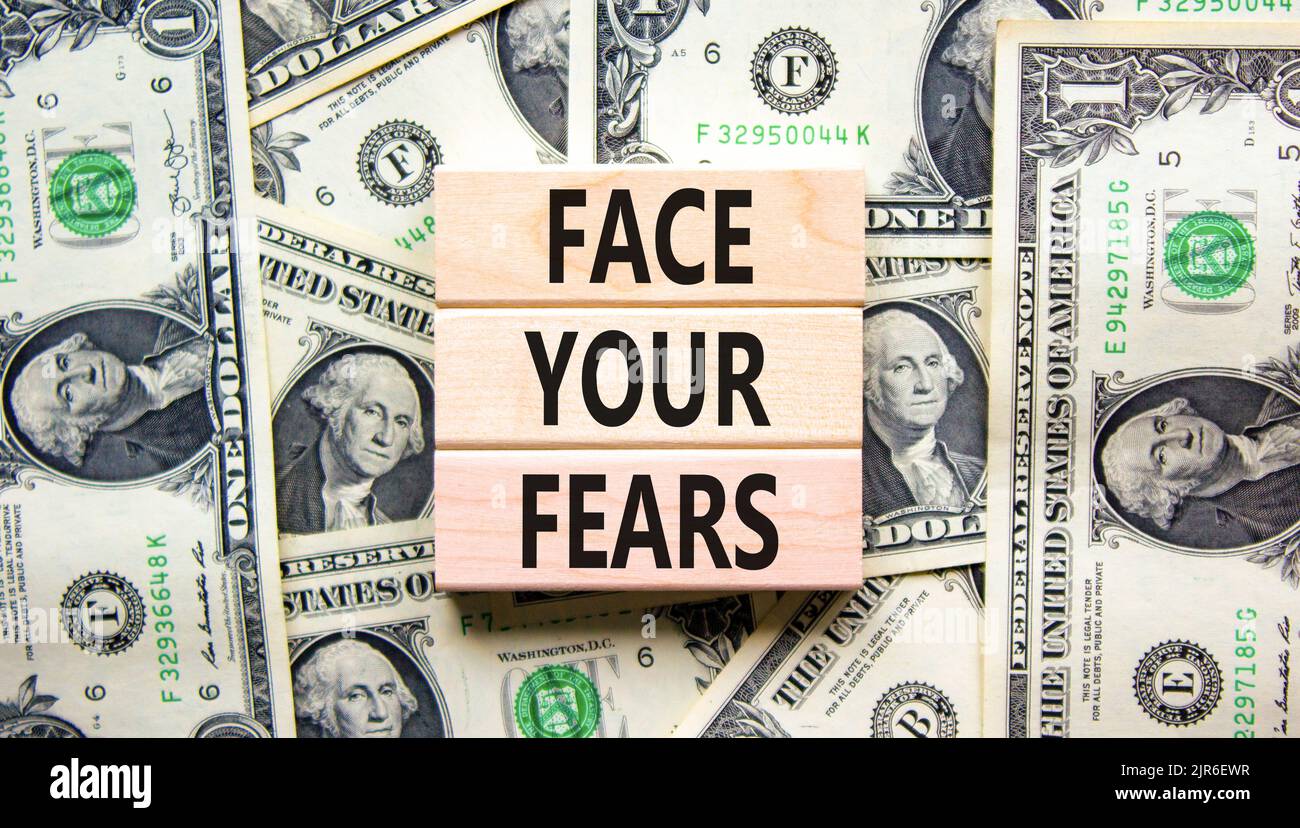 Face your fears and support symbol. Concept words Face your fears on ...