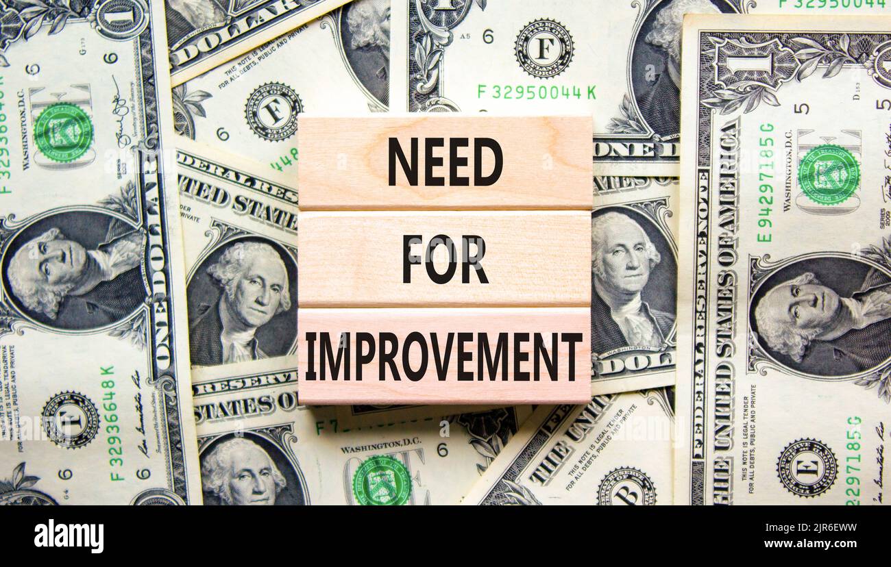 Need for improvement and support symbol. Concept words Need for ...