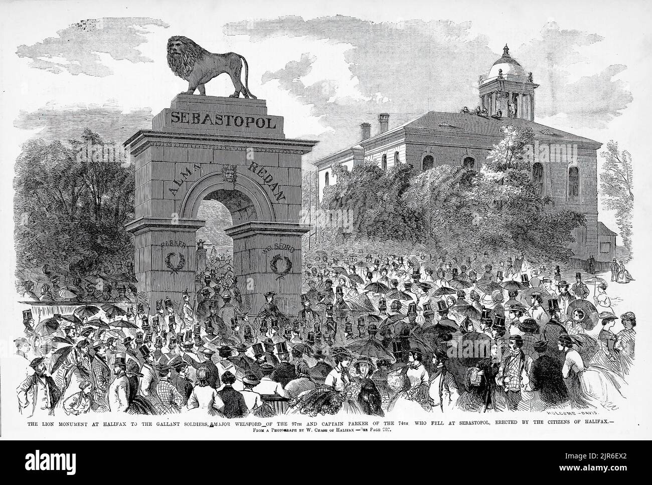 The Lion Monument at Halifax, Canada, to the gallant soldiers, Major ...