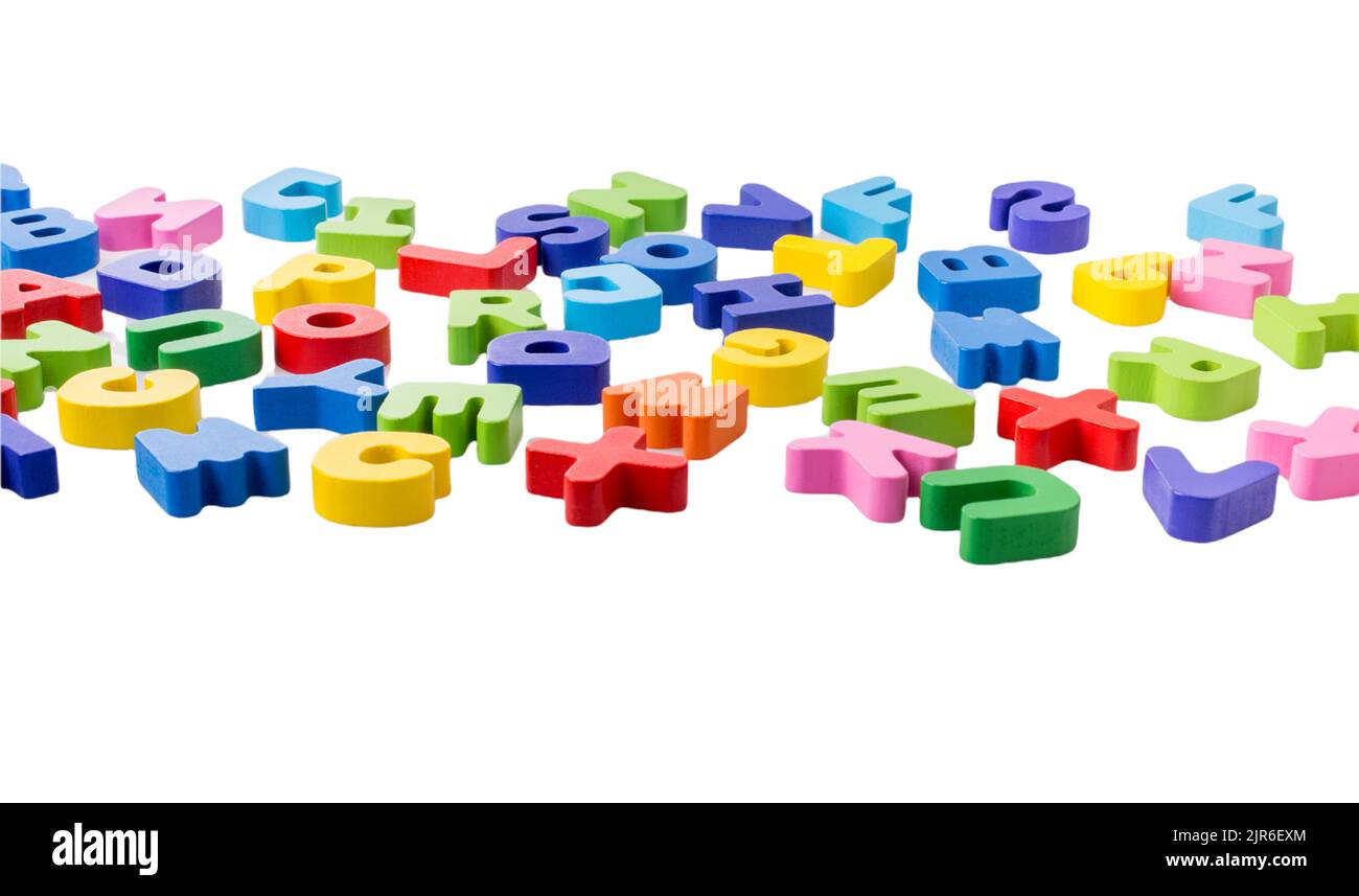 isolated wooden ABC letters alphabet. The concept of education Stock ...