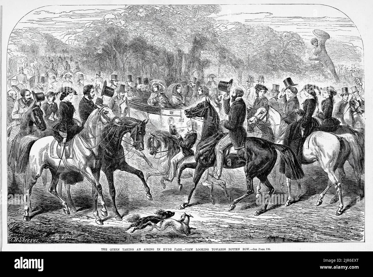 Queen Victoria taking an airing in Hyde Park, London, England - View ...