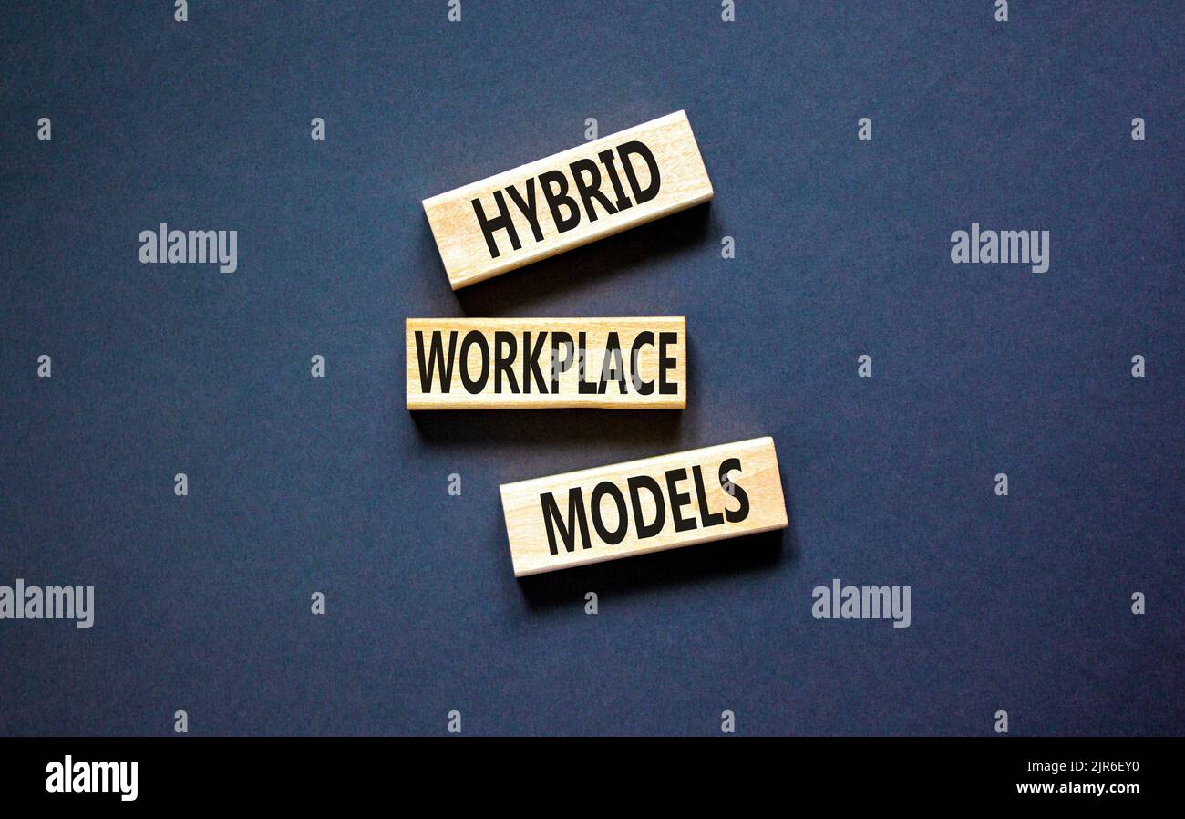 Hybrid workplace models symbol. Concept words Hybrid workplace models ...