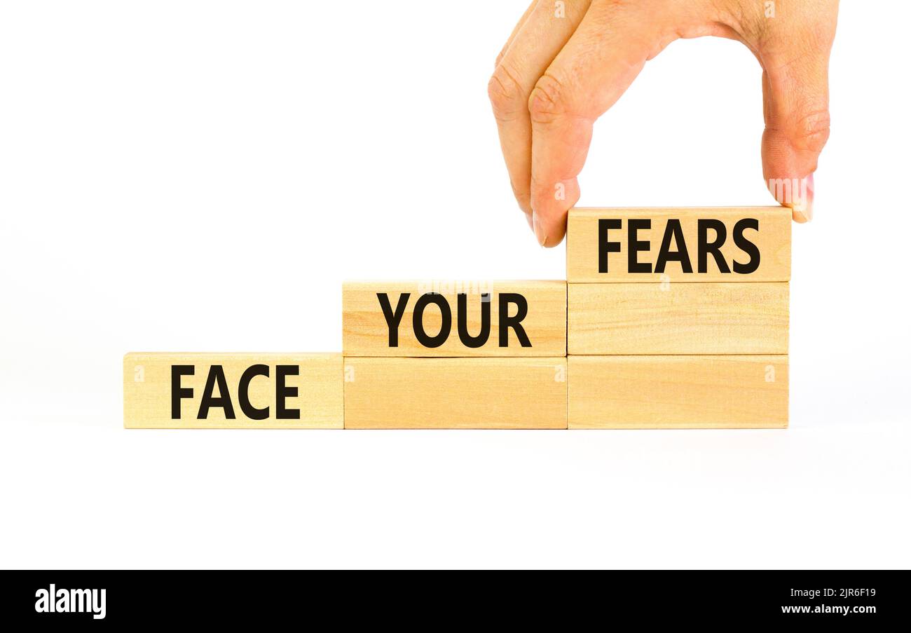 Face your fears and support symbol. Concept words Face your fears on ...