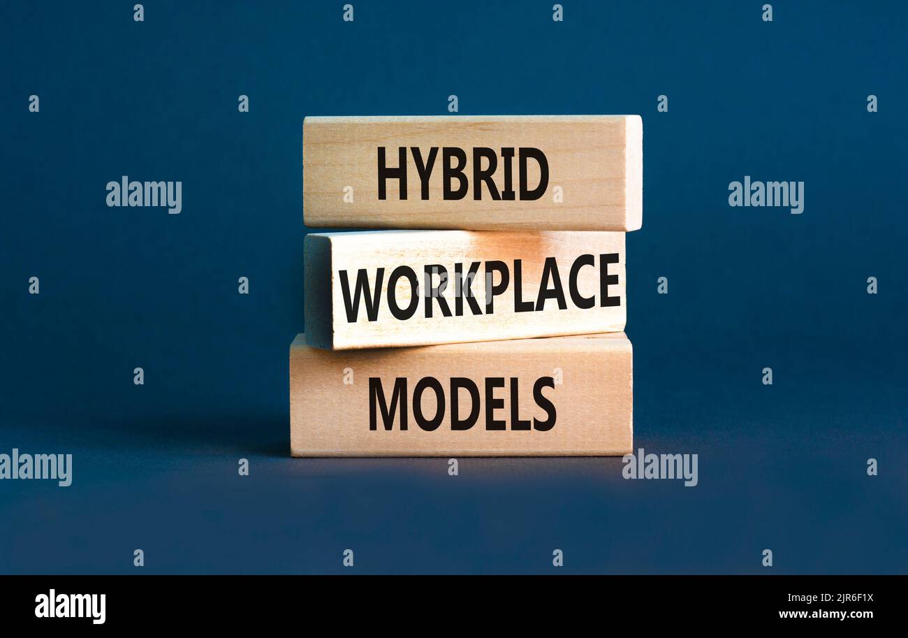 Hybrid workplace models symbol. Concept words Hybrid workplace models ...
