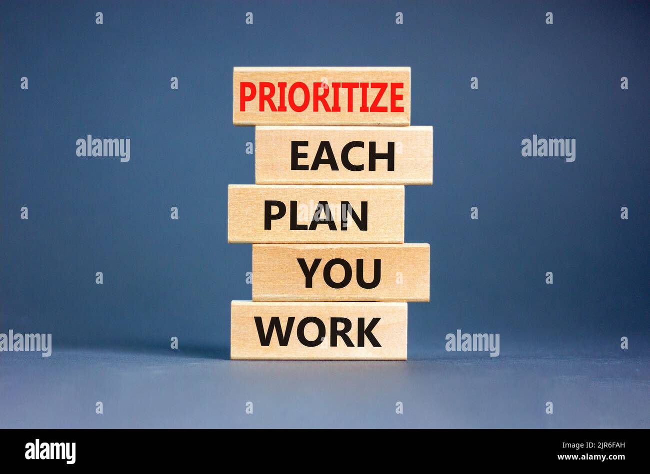 Prioritize each plan you work symbol. Concept words Prioritize each ...