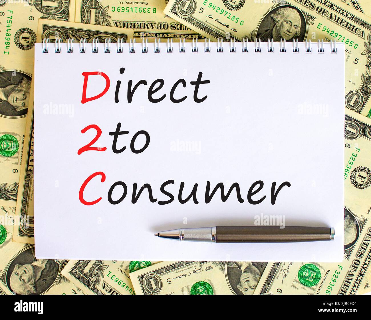 D2C direct to consumer symbol. Concept words D2C direct to consumer on ...