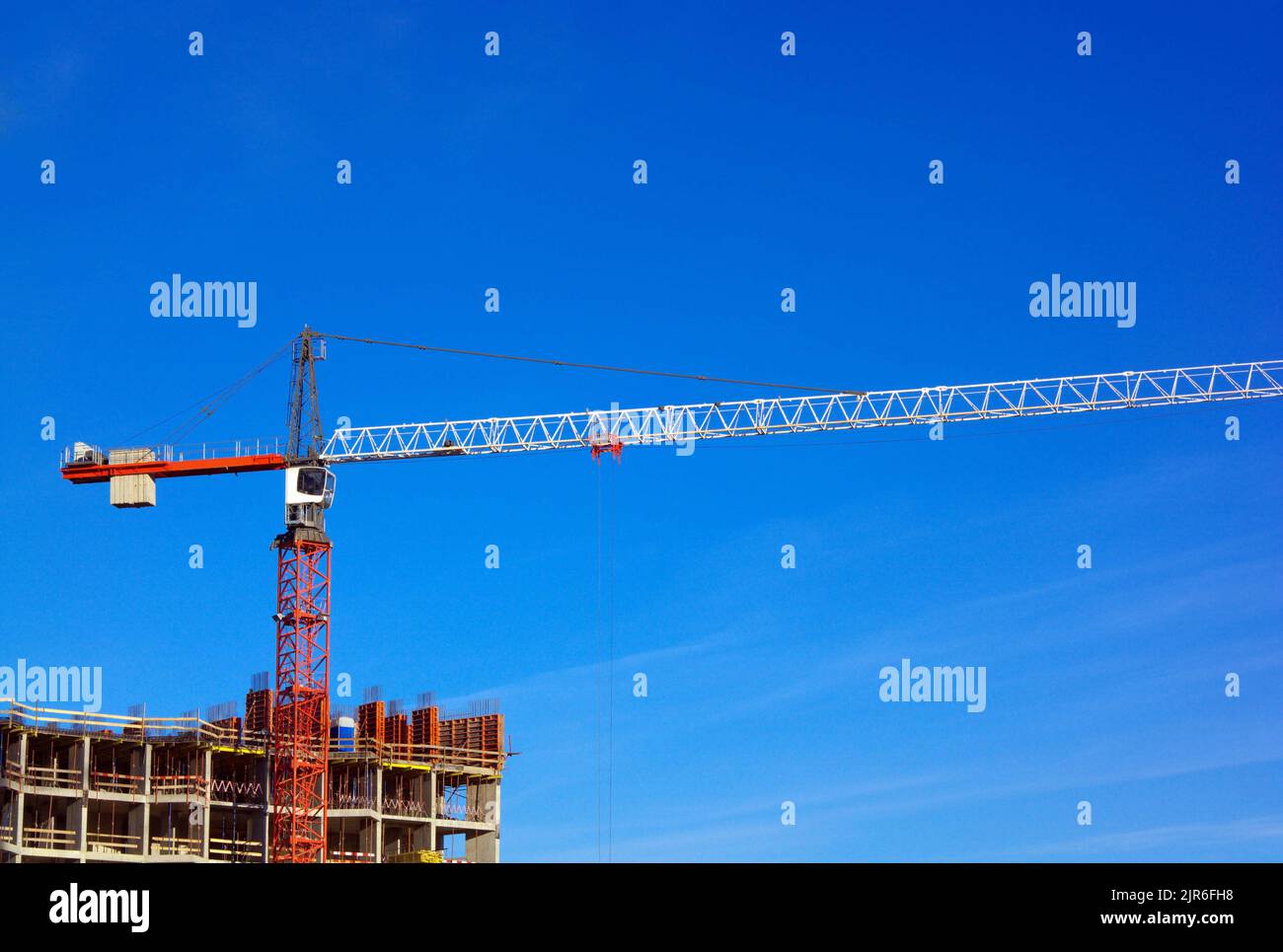Crane Tower on Sky Background Stock Photo - Alamy