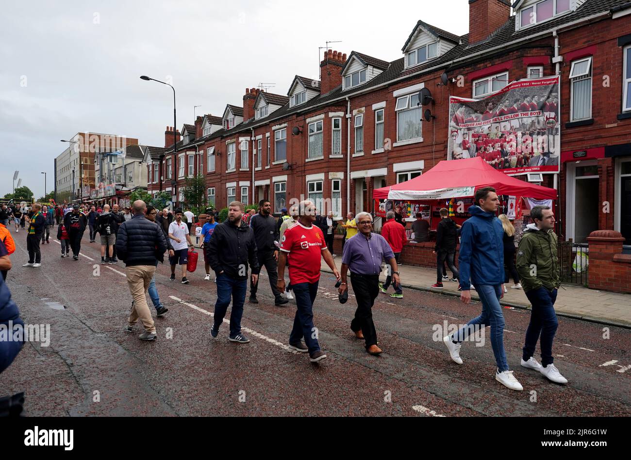 Fans walk to the ground ahead of an organised protest against the ...