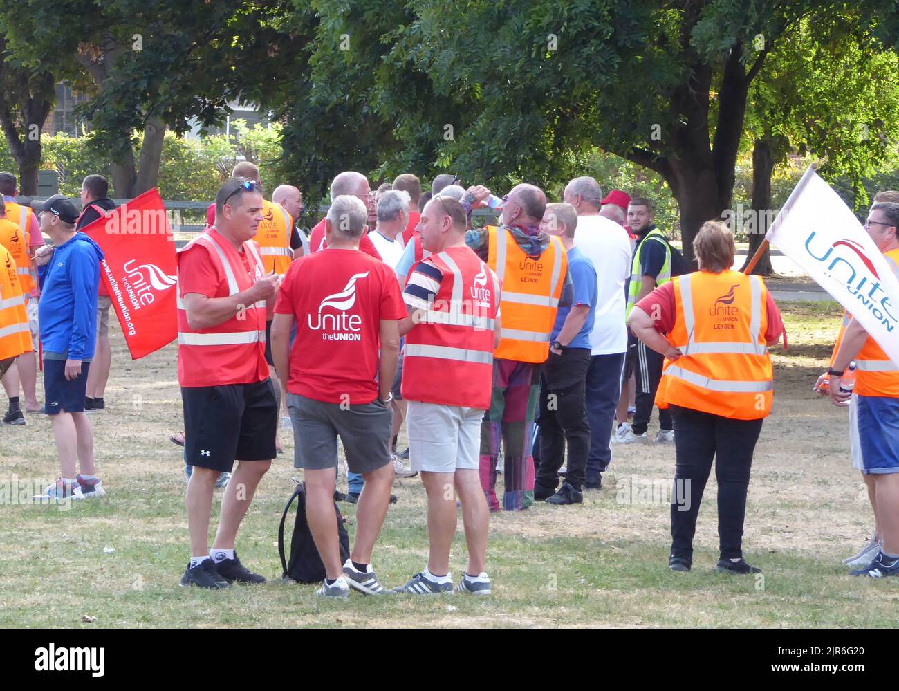 Members of the Unite union protesting near Port of Felixstowe in ...