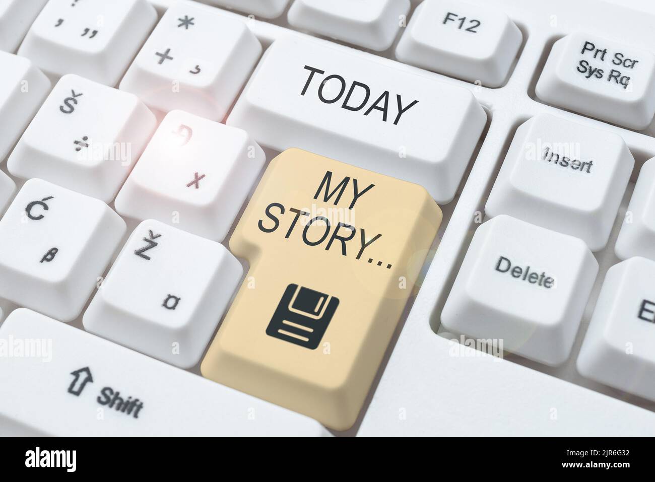 Conceptual display My Story..., Word Written on telling someone or ...