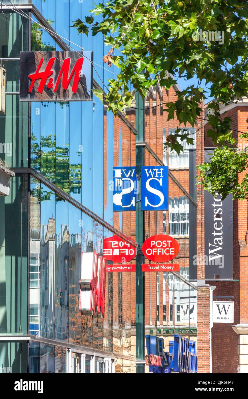 High Street store signs, High Street, Chelmsford, Essex, England ...
