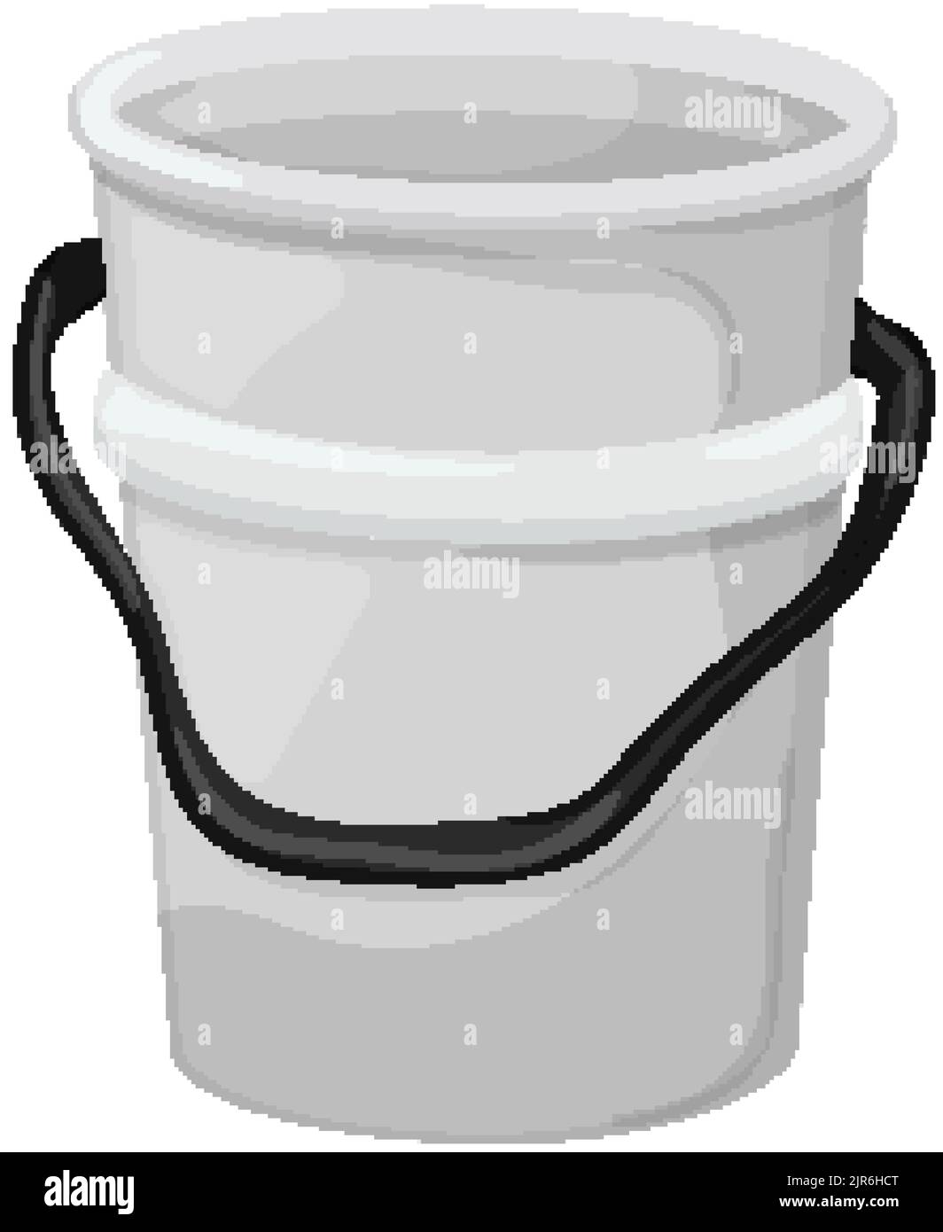 White Plastic Bucket Container Cartoon Vector Illustration Stock Vector Image And Art Alamy