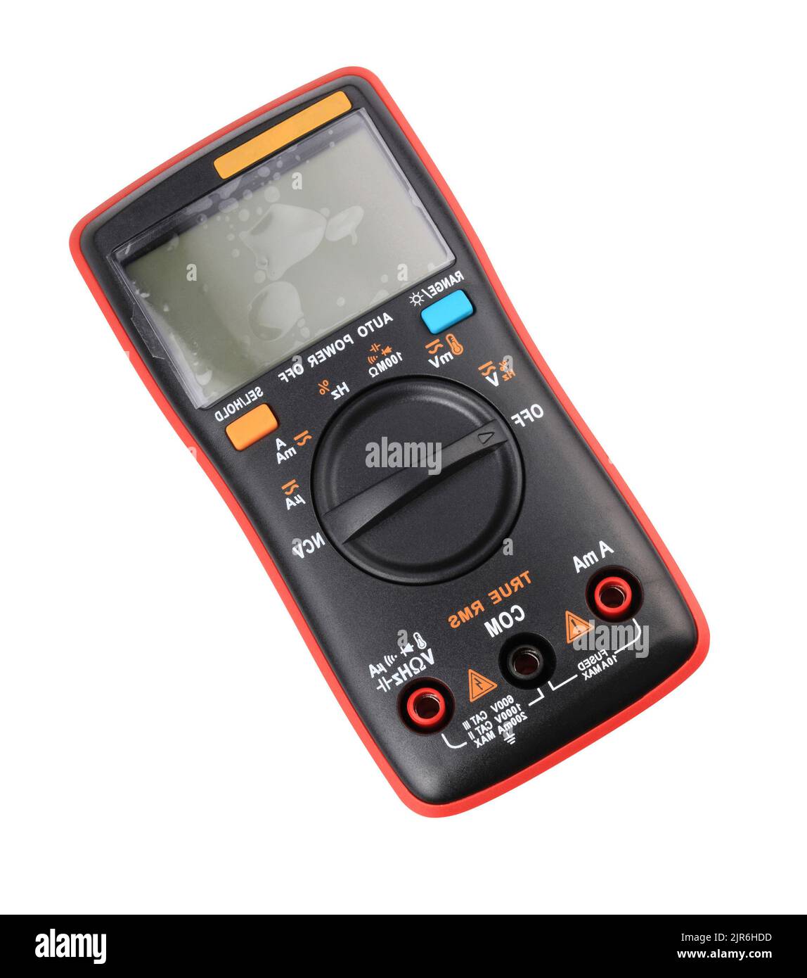 black digital multimeter isolated on white background at dry day Stock ...