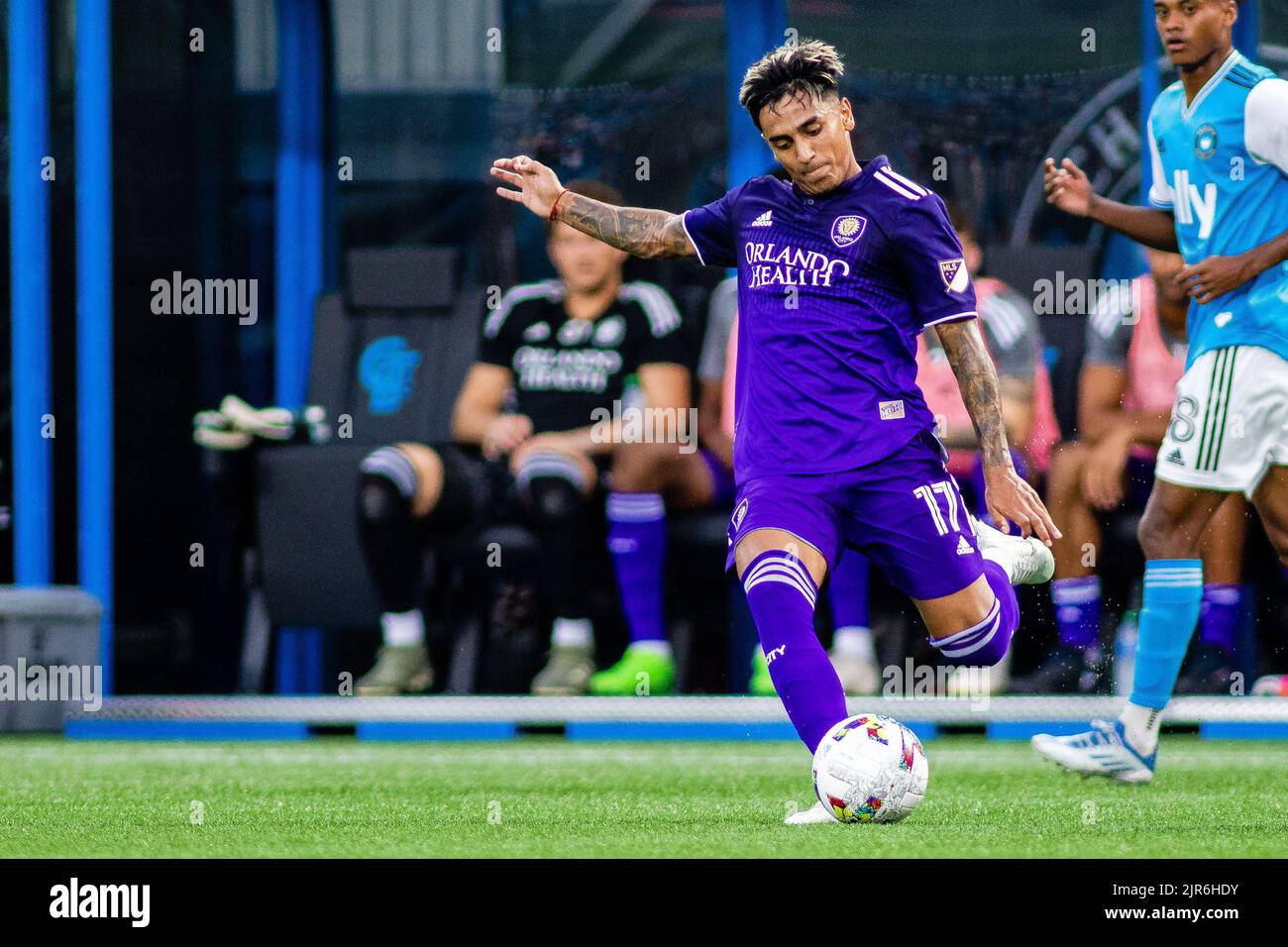 August 21, 2022: Orlando City forward Facundo Torres (17) with the ball ...