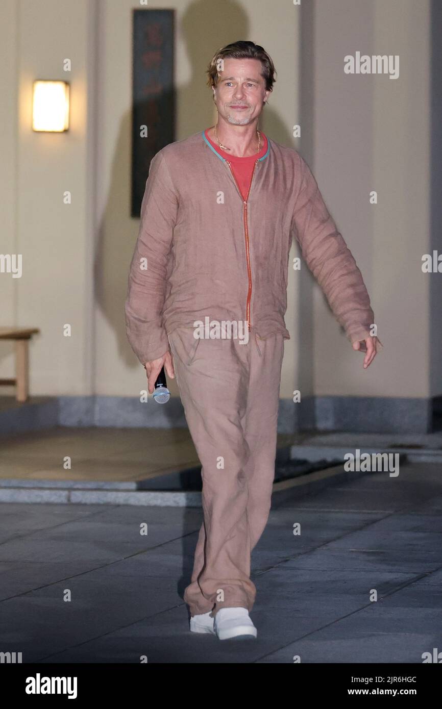 August 22, 2022, Tokyo, Japan: American actor Brad Pitt attends a media ...
