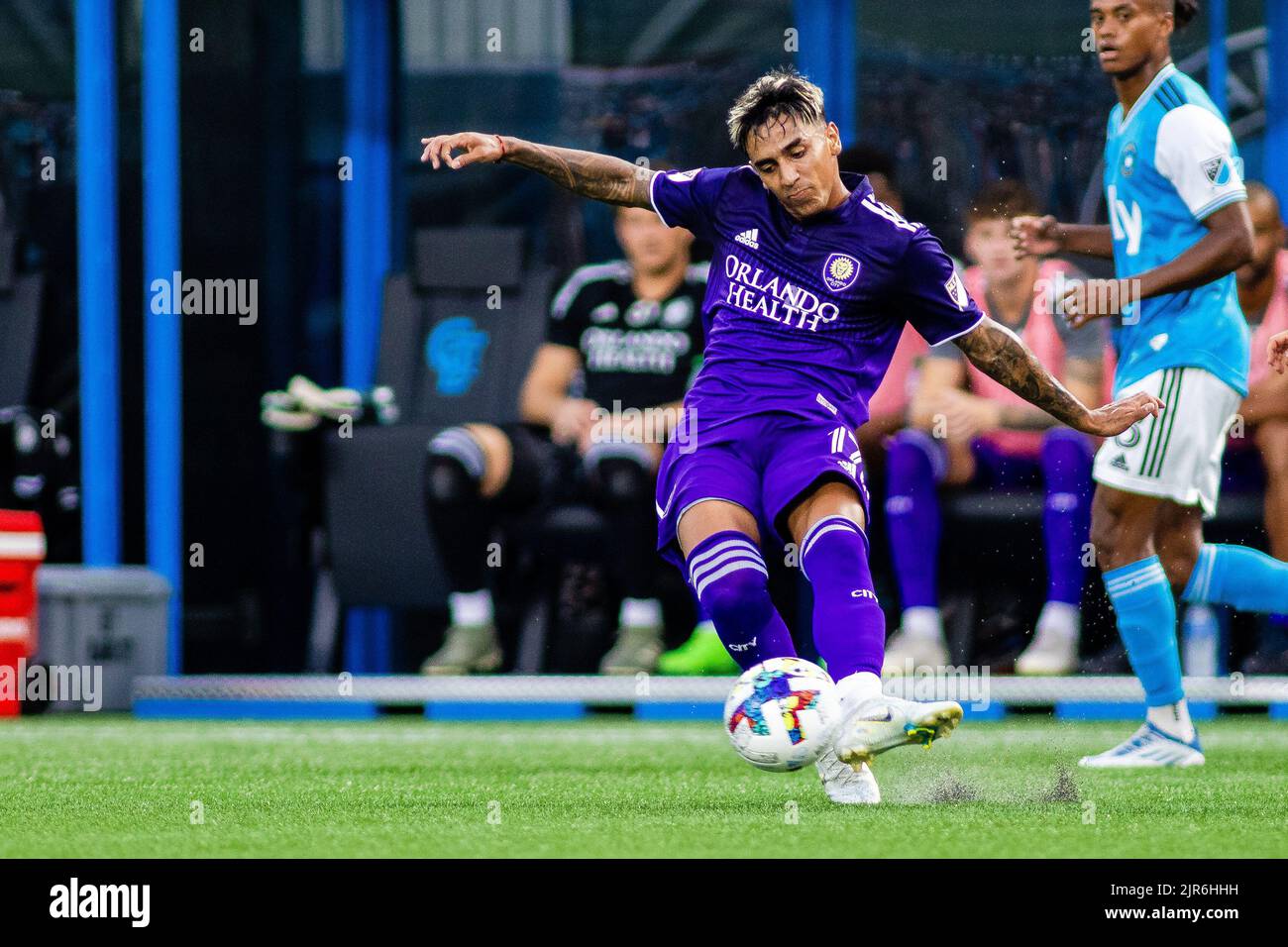 August 21, 2022: Orlando City forward Facundo Torres (17) with the ball ...