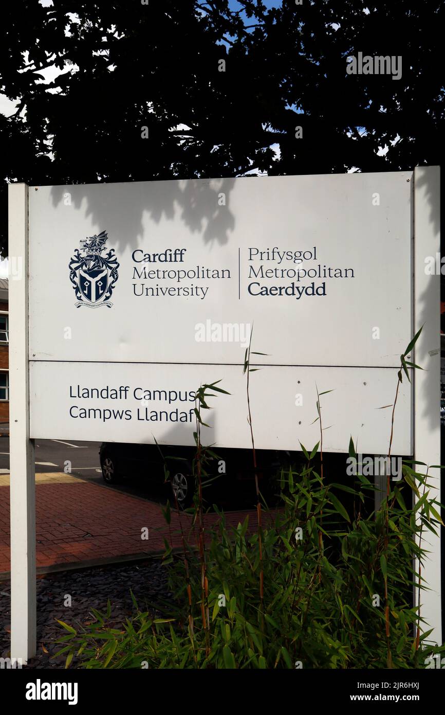 Cardiff Metropolitan University board outside main building. Cardiff ...