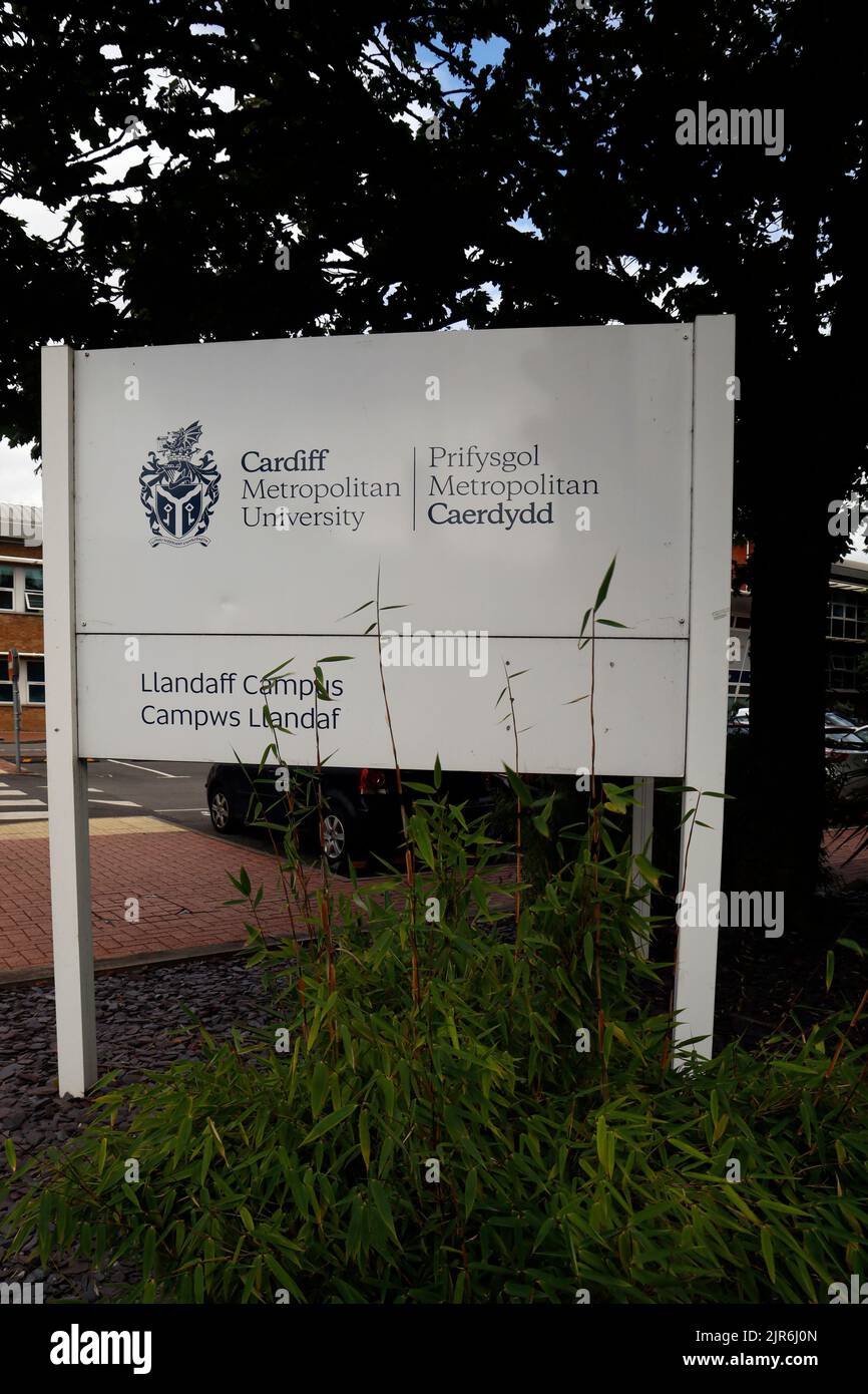 Cardiff Metropolitan University board outside main building. Cardiff ...