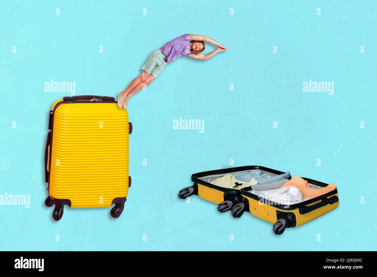 Photo sketch graphics artwork picture of funny funky guy jumping inside ...