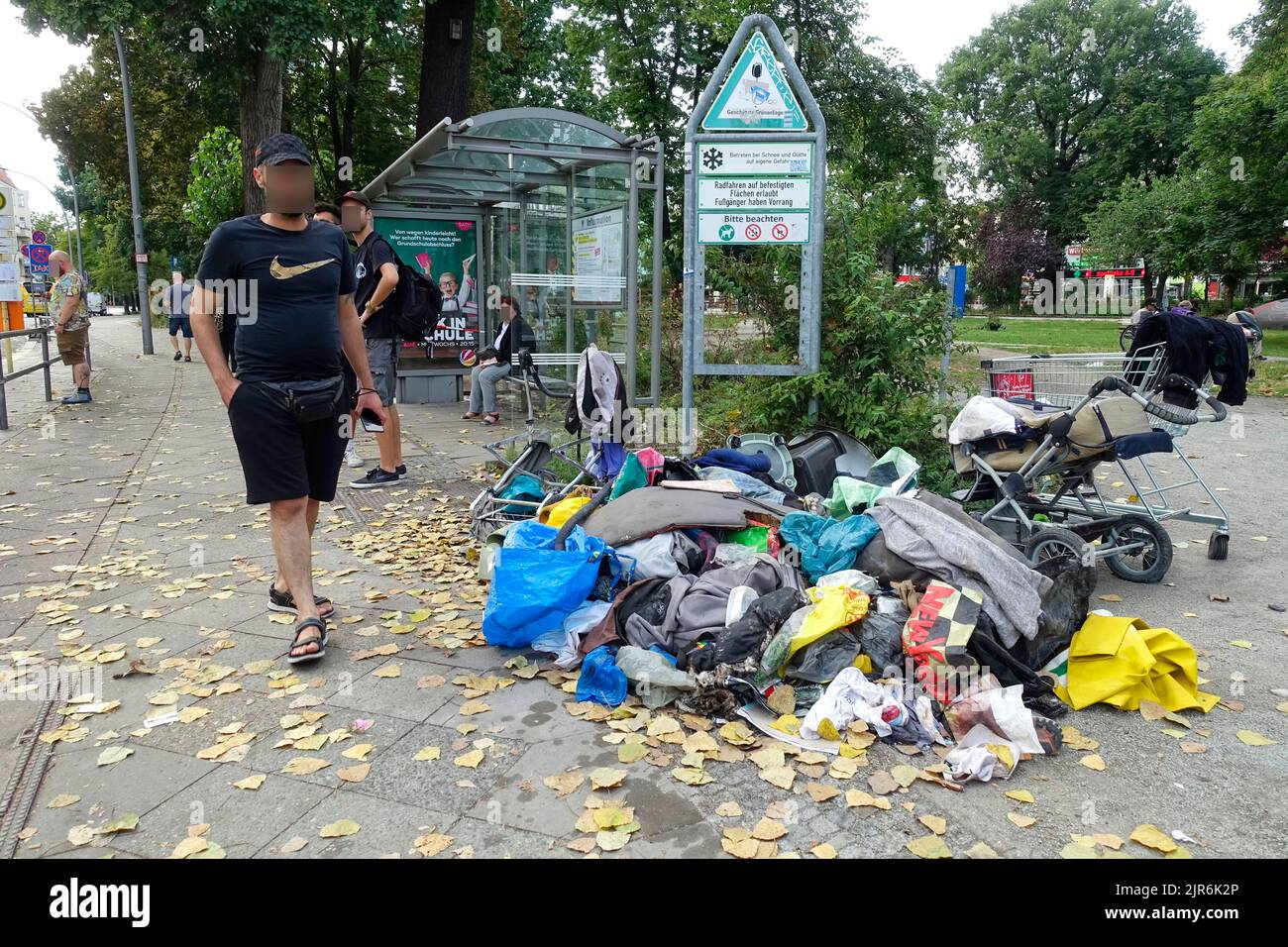 Street waste, bus station, Moabit, Berlin Stock Photo - Alamy