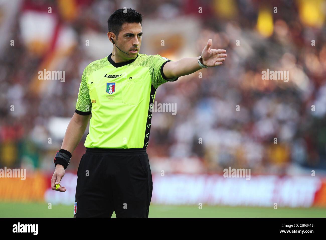 Rome, Italie. 22nd Aug, 2022. Luca Massimi referee gestures during the ...