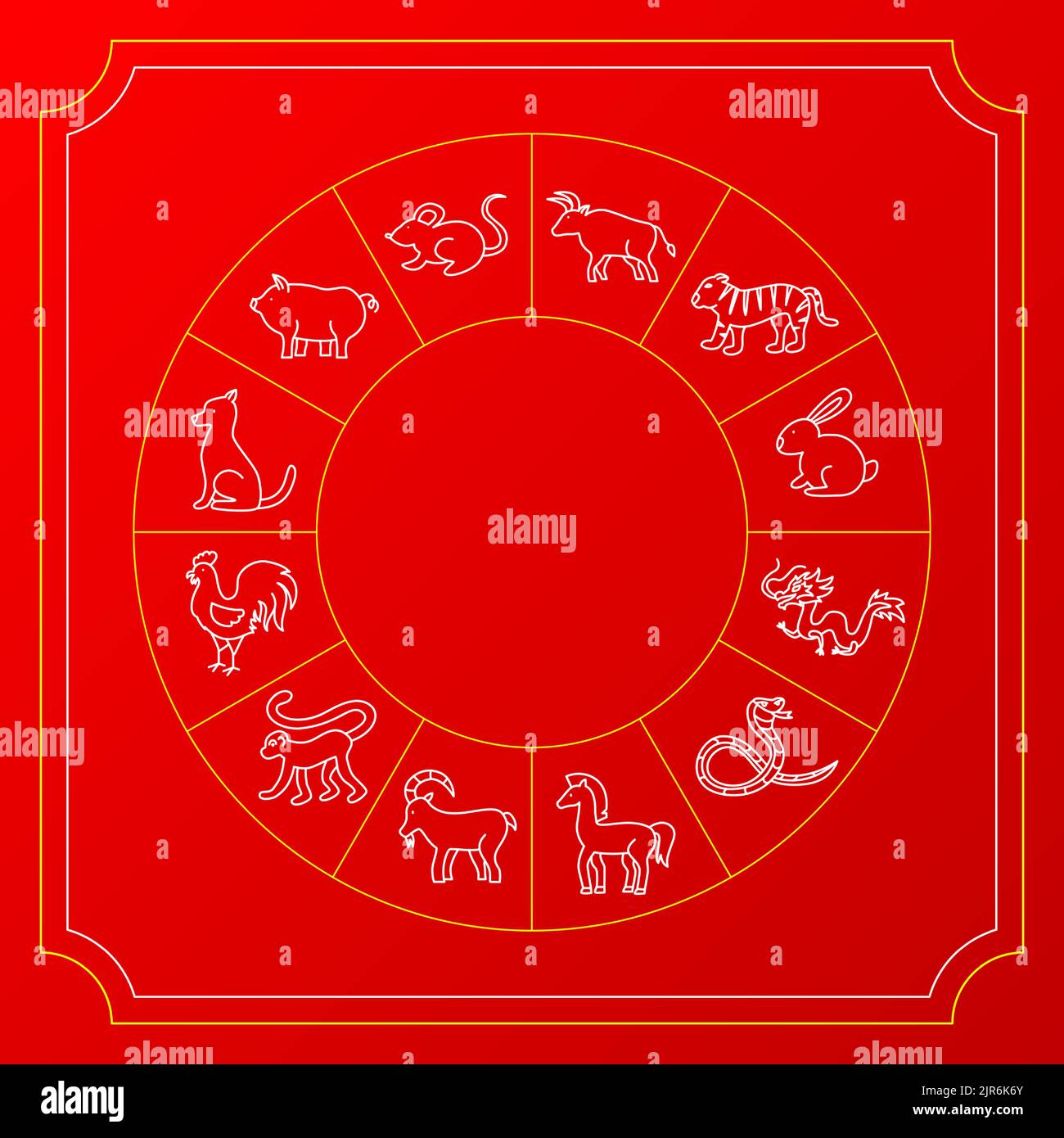 Chinese Zodiac Red Circle Stock Vector Image & Art - Alamy