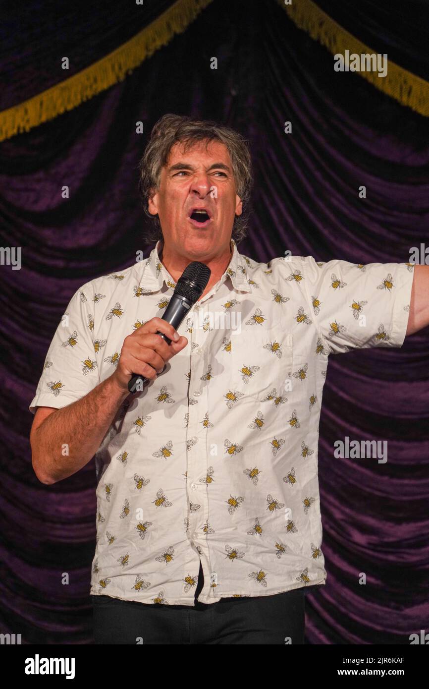 Glanusk Park, UK. Sunday, 21 August, 2022. Mark Steel performing at the ...