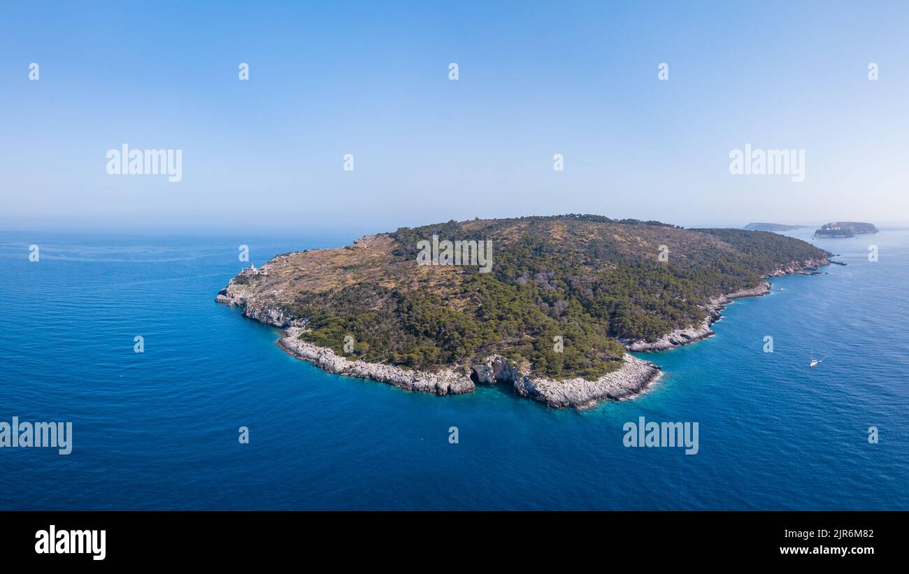 Italy, August 2022: aerial view of the archipelago of the Tremiti ...