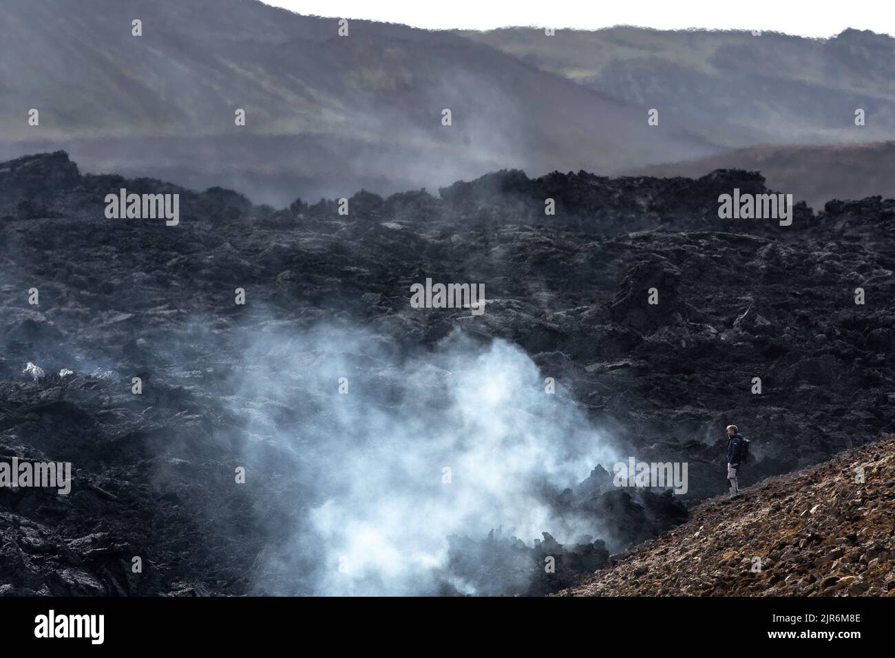 Eruption of the Meradalir Volcano, Reykjanes Peninsula, Iceland, August ...