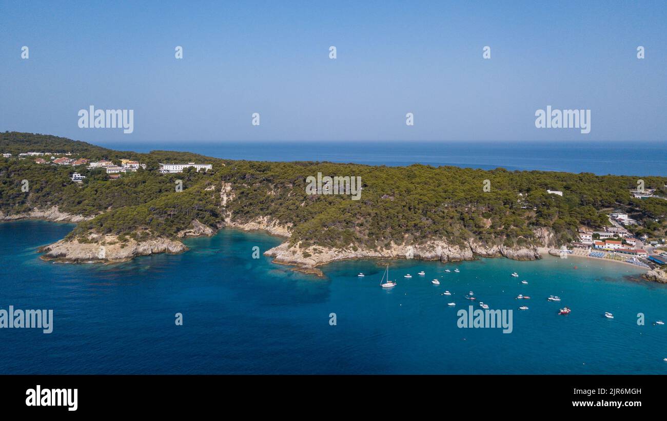 Italy, August 2022: aerial view of the archipelago of the Tremiti ...